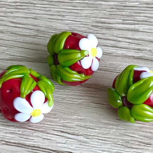 2 Pcs Blackberry Lampwork Glass Bead Purple Realistic - Etsy