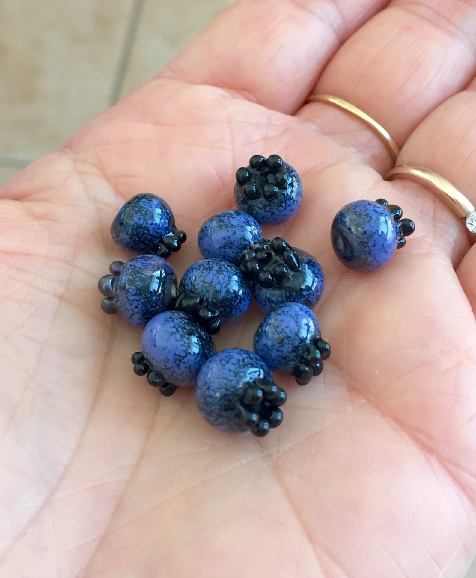 10 pcs Blueberry berry BeadsHandmade Glass Lampwork | Etsy