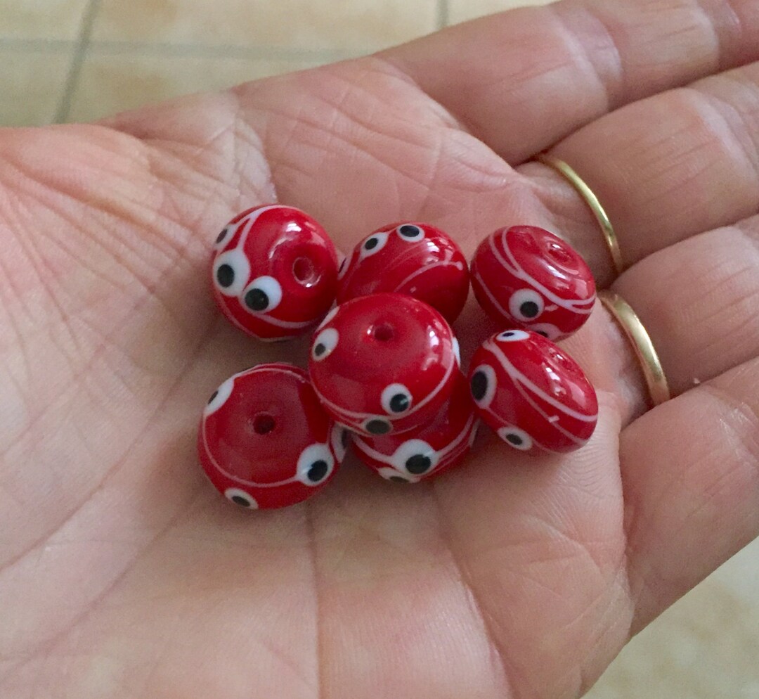 2+ Red Glass Beads - Handmade Lampwork Glass Bead - Murano Glass Beads ...