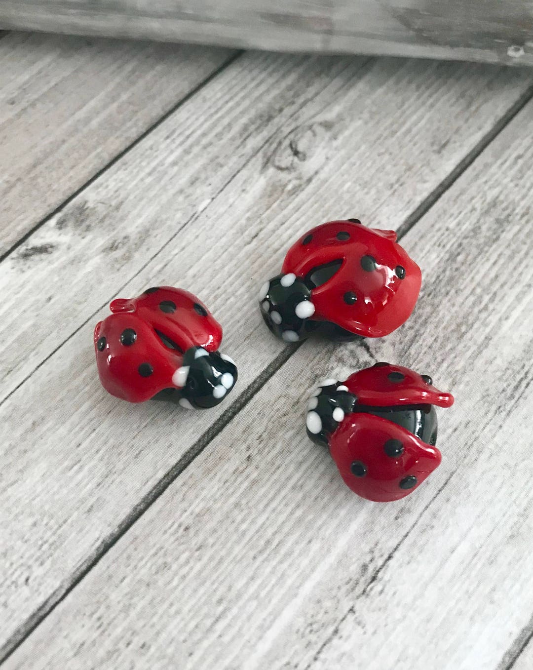 Red Glass Lampwork Ladybug Handmade Glass Bead 1 Pcs Ladybug, Lampwork ...