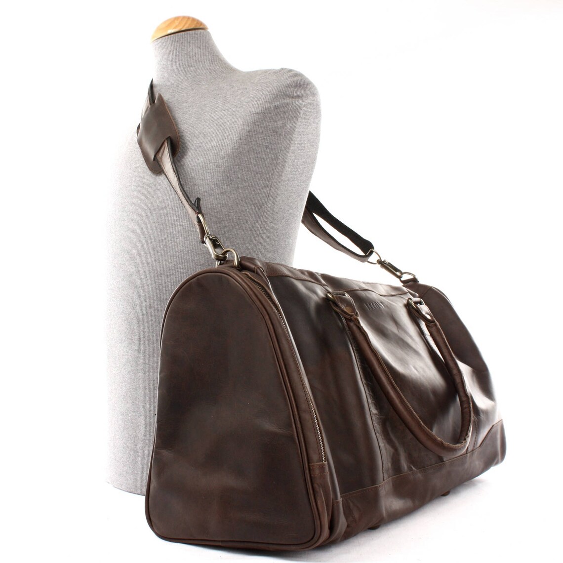 LECONI Travel Bag Weekender Sports Bag Vintage Genuine Leather - Etsy