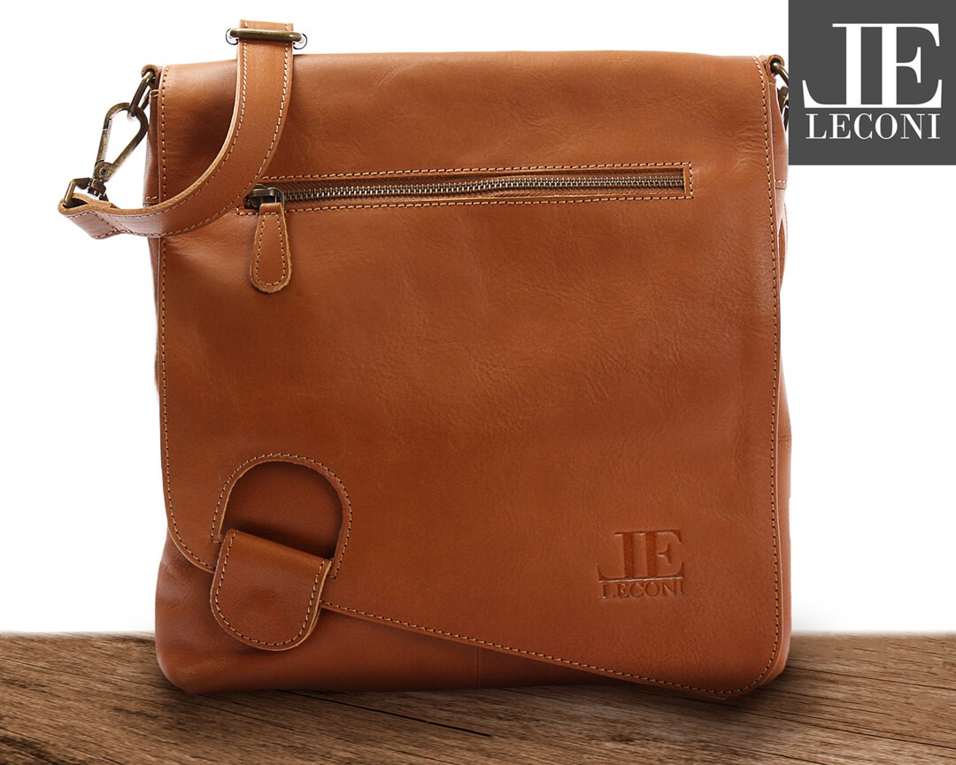 LECONI Shoulder Bag Leather Bag Women Shoulder Bag Men Buffalo Leather ...