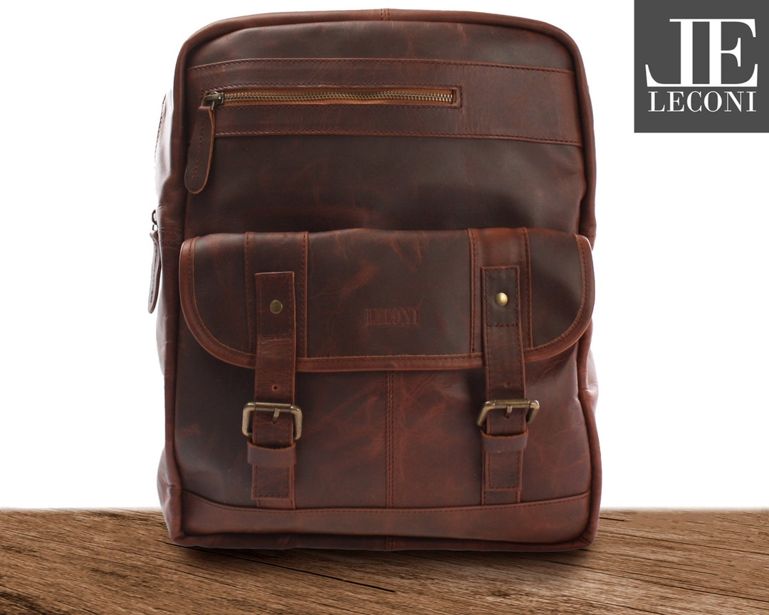 LECONI Backpack Real Leather City Backpack Leisure Women Leather ...