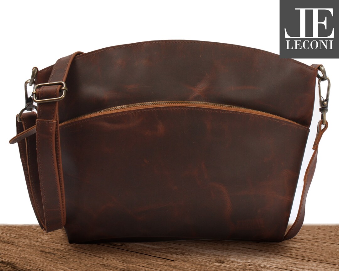 LECONI Shoulder Bag Shoulder Bag Leisure Bag Leather Brown Le3050-wax ...