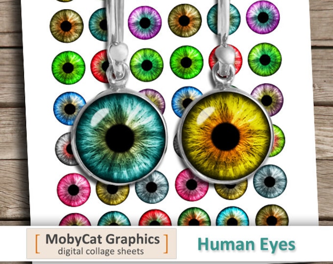 Human Eyes Printable Circles 12mm 16mm 18mm 20mm 1 Inch - Etsy
