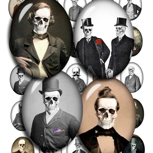 Skeleton Gentleman Oval Images 30x40mm 22x30mm 18x25mm for | Etsy