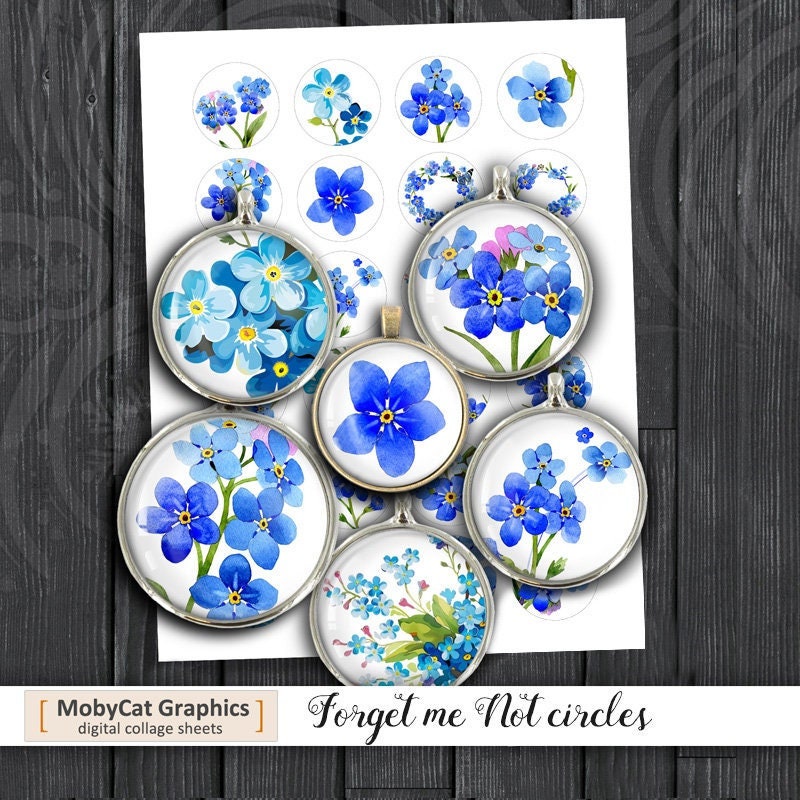 1 Inch Circle Blue - Etsy