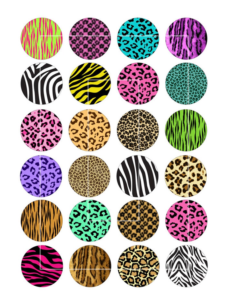 Colorful Animal Print 0.5 Inch 10mm 12mm 14mm 16mm Printable - Etsy