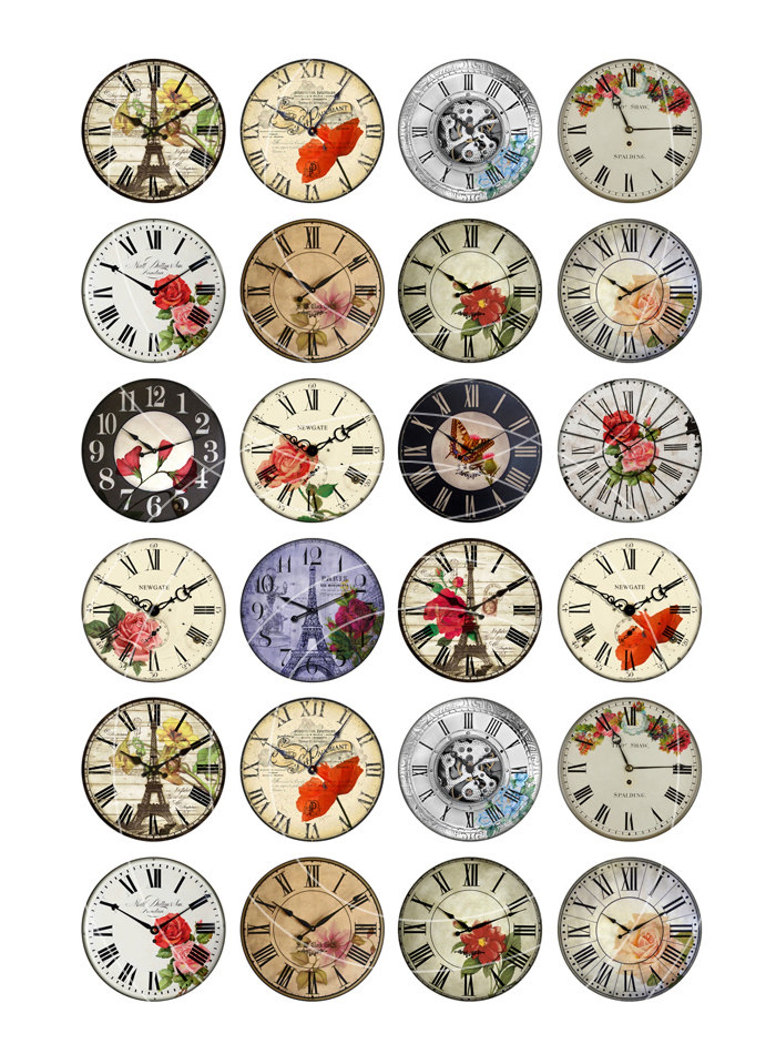 Clock Faces Circle Images 12mm 14mm 16mm 18mm for Jewelry - Etsy
