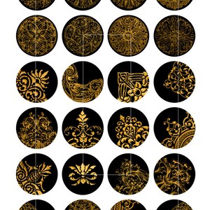 Golden Victorian Ornaments Circles for Jewelry Making, Scrapbooking 1 ...
