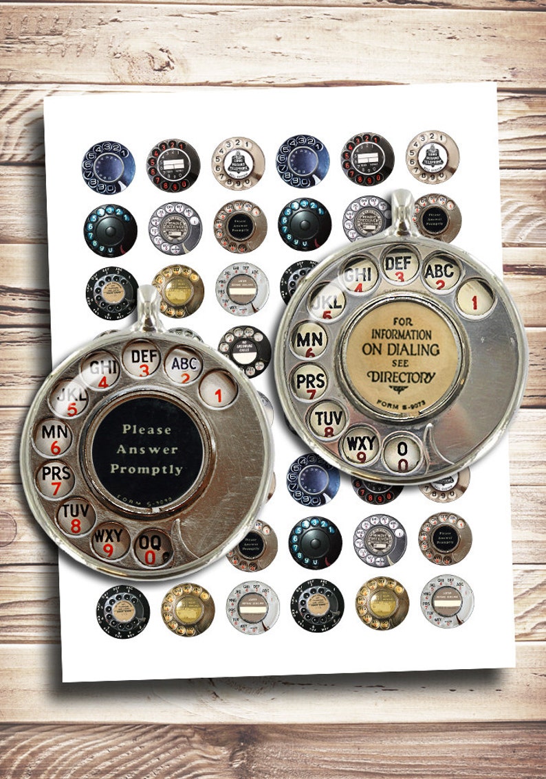 Rotary Phone Dials Collage Sheet, Cabochon Images (digital Download) - Etsy