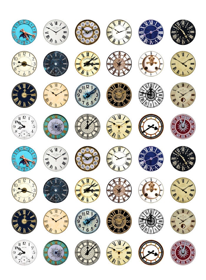 Printable Clock Faces 20mm 25mm 1 Inch 30mm 1.25 Inch | Etsy