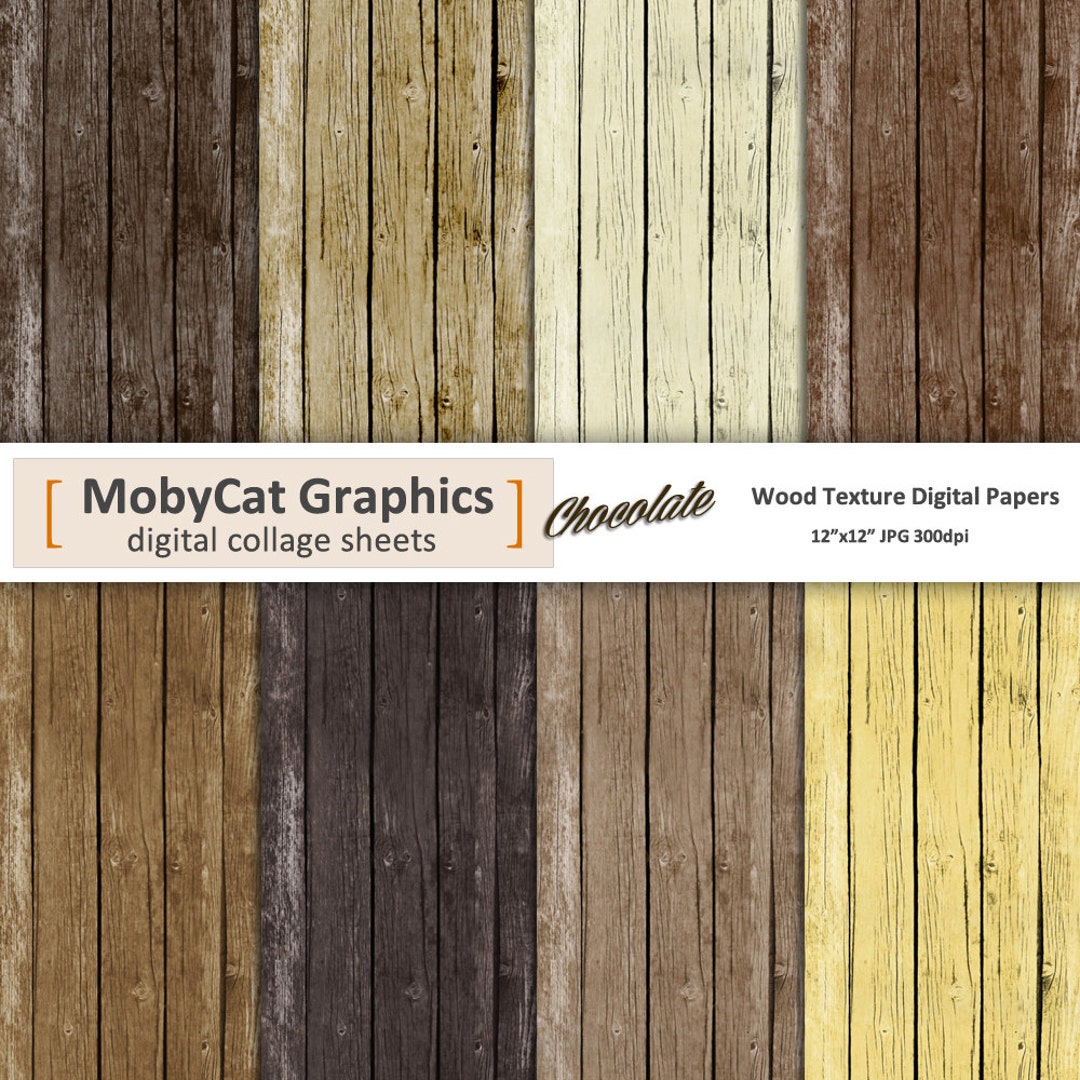 Wood Texture Digital Papers Shabby Chocolate 12"x12" for Backgrounds ...