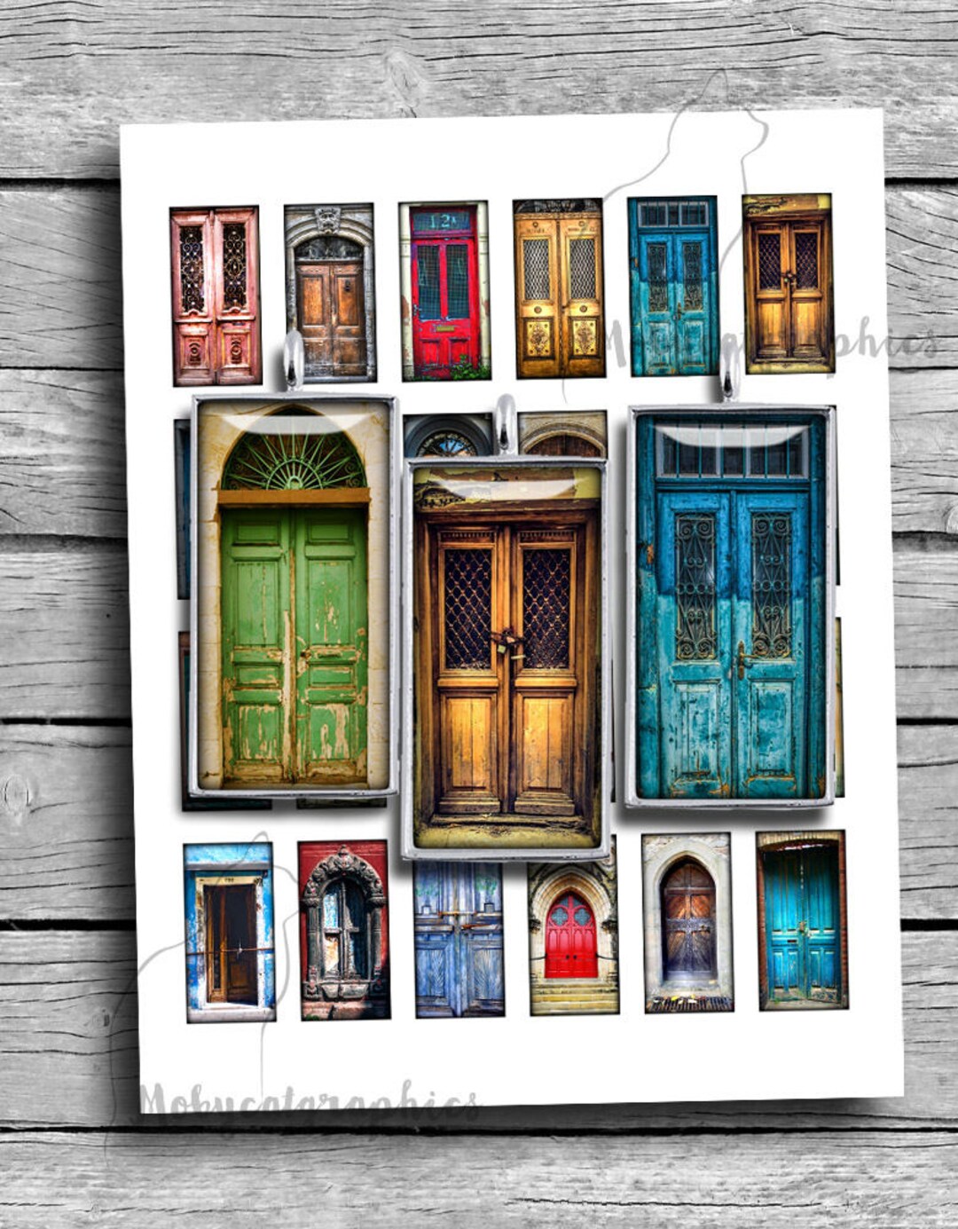 Old Doors 1x2 Inch Printable Rectangle Images Domino Images Rustic ...