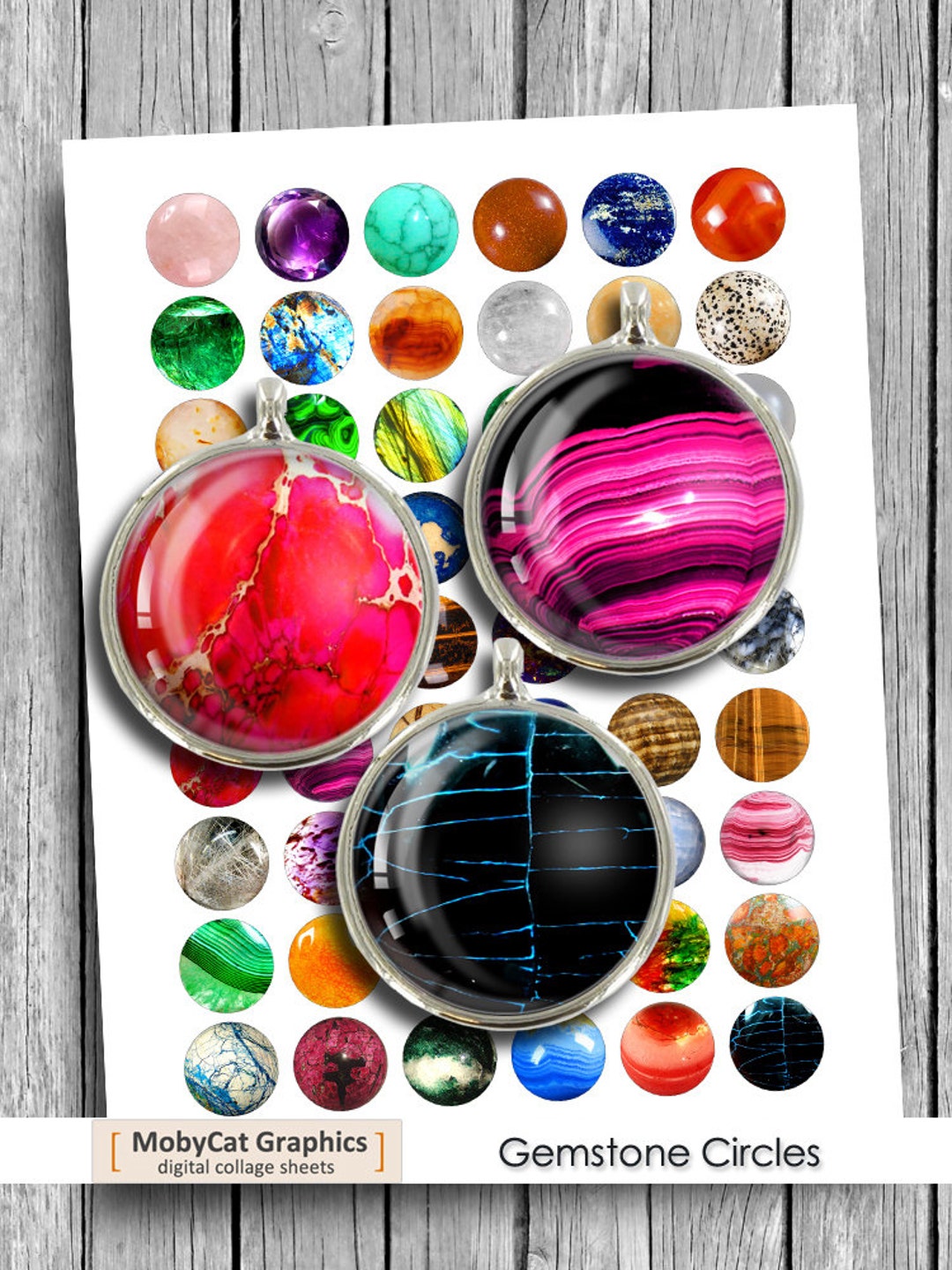 Gemstones 25mm 1 Inch 30mm 1.313 Inch Printable Jewelry Graphics ...