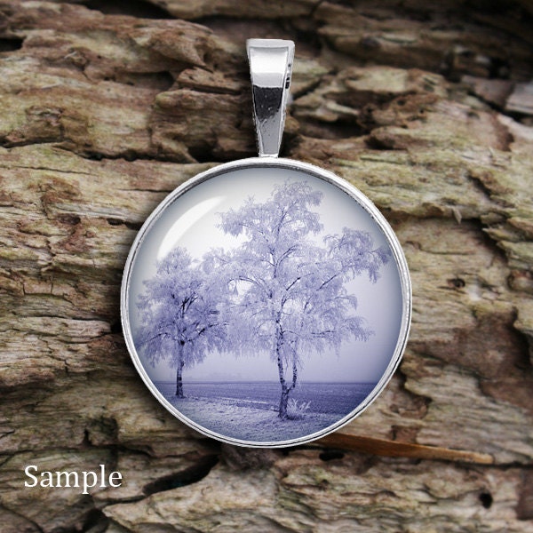 Winter Trees Round Images 10mm 12mm 14mm 16mm 18mm Snowy Trees | Etsy