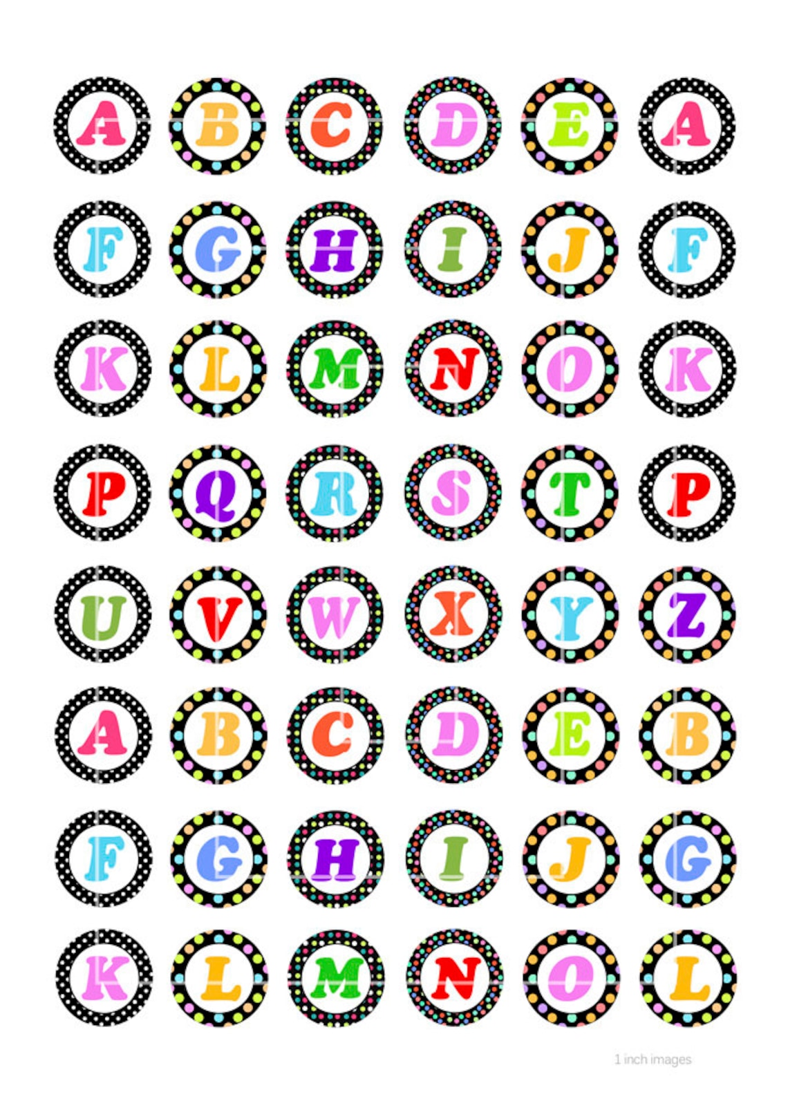 Colorful Alphabet Letters Printable Initials for Scrapbooking - Etsy