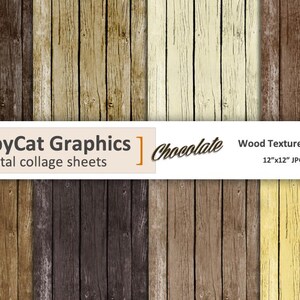 Wood Texture Digital Papers Shabby Chocolate 12"x12" for Backgrounds ...