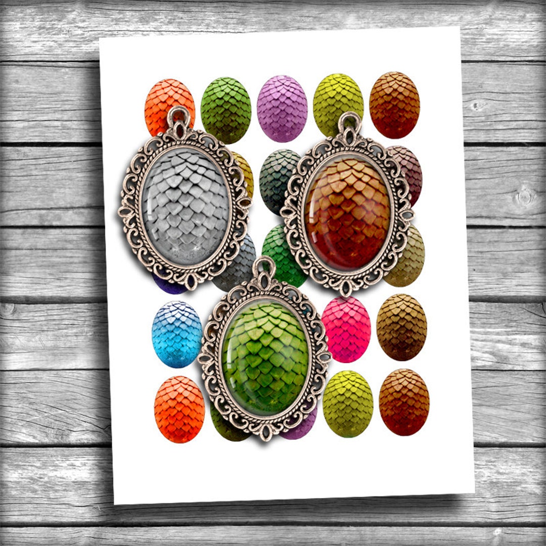 Dragon Eggs Oval Images 30x40mm 22x30mm for Jewelry Making - Digital ...
