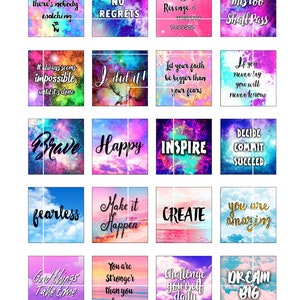 1.5x1.5 Inch 1x1 Inch Motivational Quotes Printable Square Images for ...
