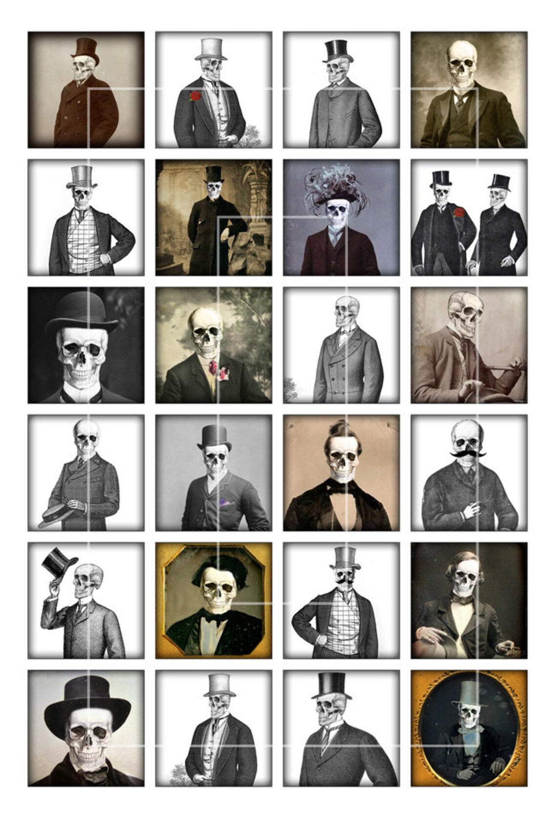 Skeleton Gentleman Square Images 1x1 and 1.5x1.5 | Etsy