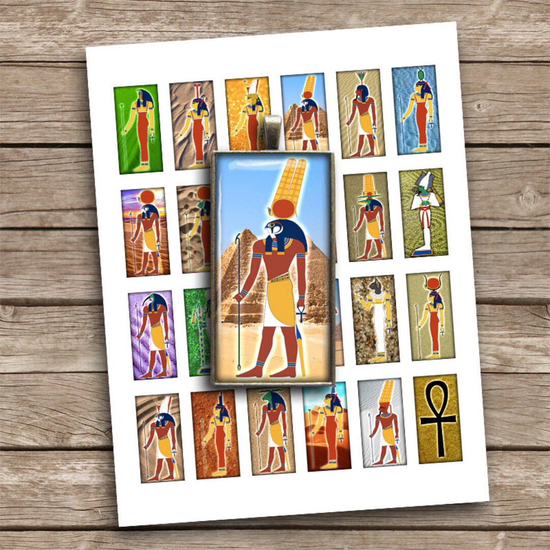 Egyptian Gods Digital Collage Sheet Domino Rectangular Images 1x2 Inch ...
