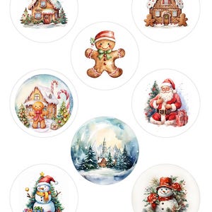 Christmas Magic Digital Collage Sheets Printable Circle Images 1 Inch 1 ...