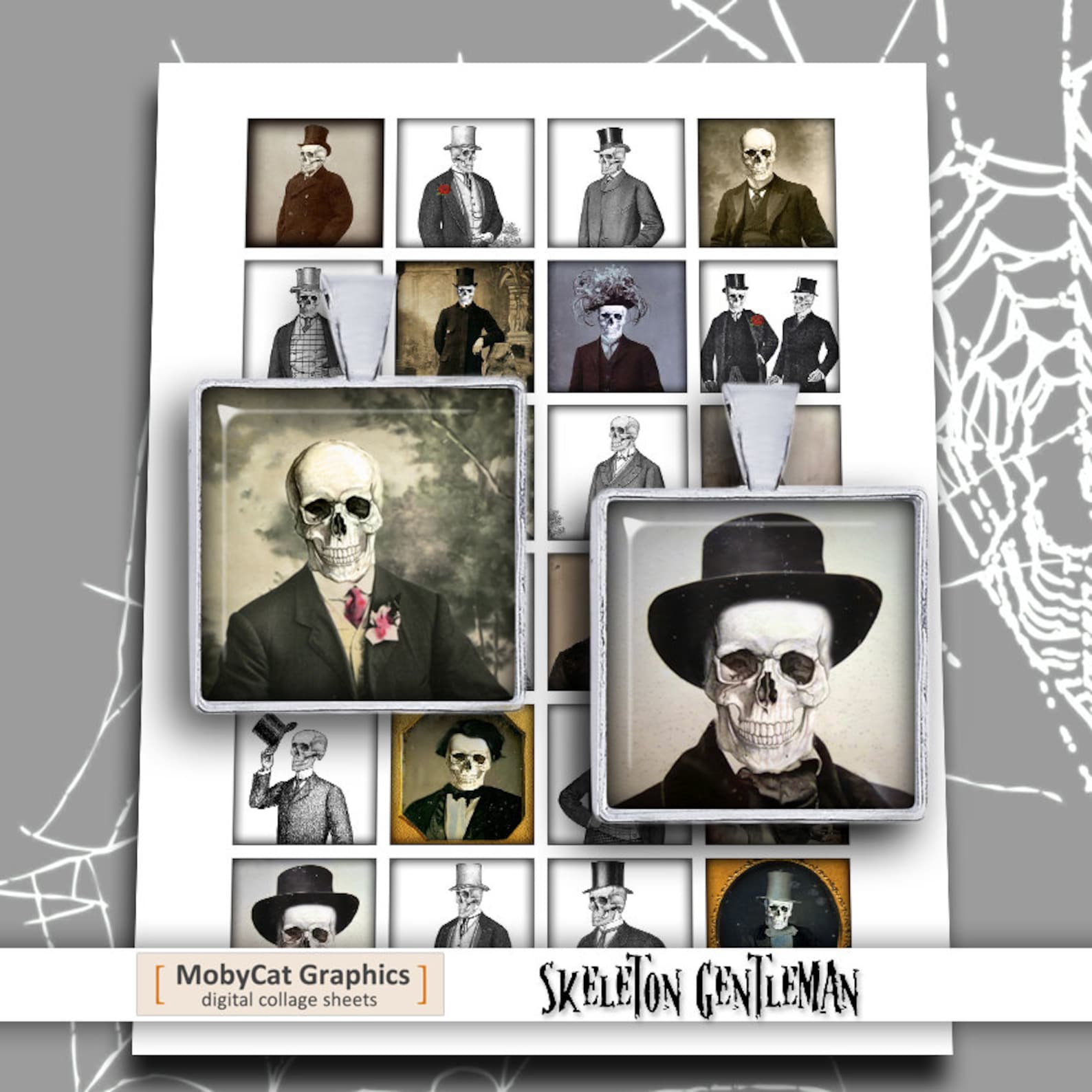 Skeleton Gentleman Square Images 1x1 and 1.5x1.5 - Etsy