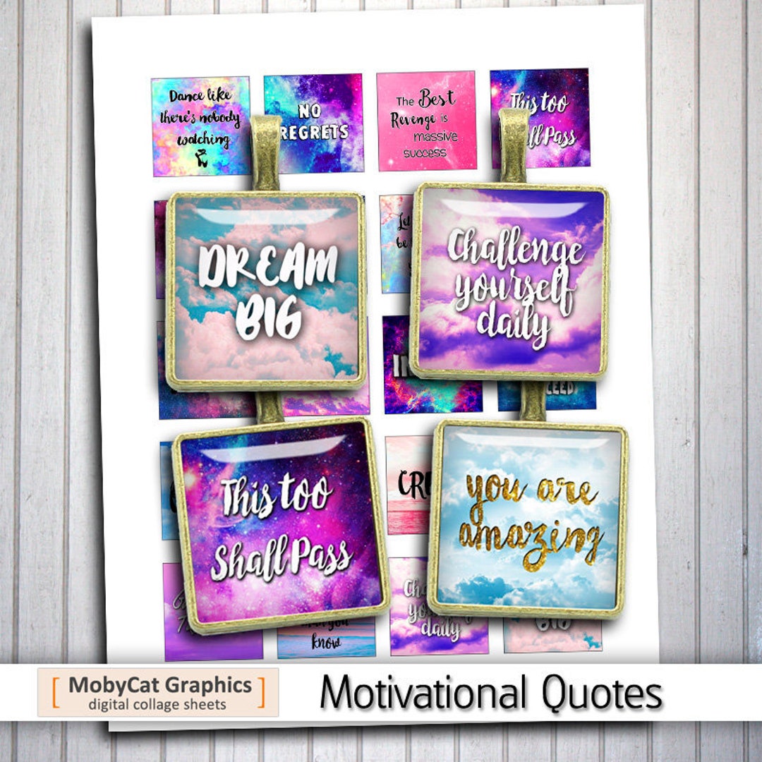 1.5x1.5 Inch 1x1 Inch Motivational Quotes Printable Square Images for ...