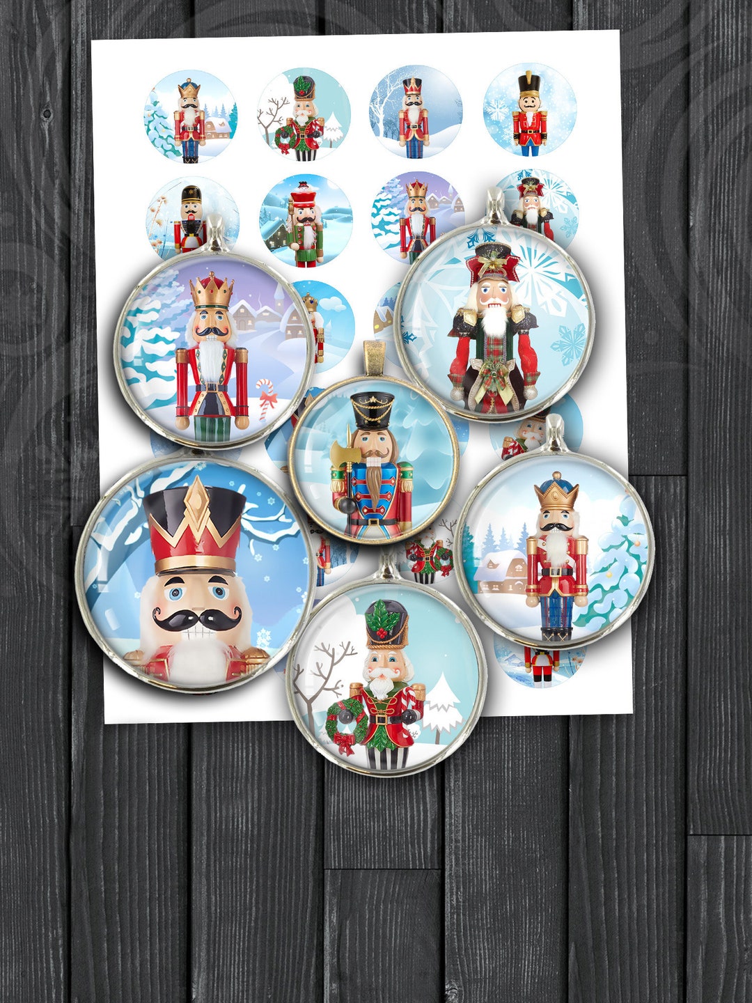 Printable Nutcrackers 1 Inch 20mm 25mm 30mm 1.5 Inch Christmas Images ...