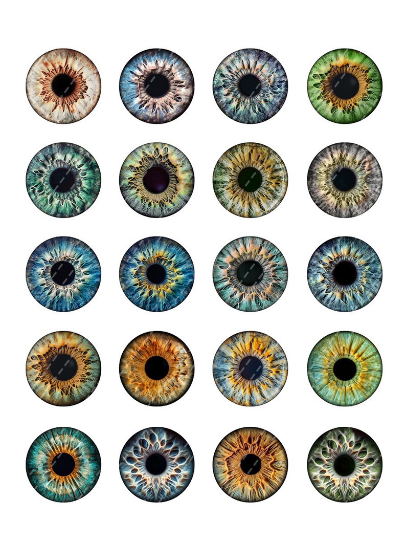 Digital Eye Chips 25mm 30mm 1 Inch 1.25 Inch 1.5 Inch Printable Eyes ...