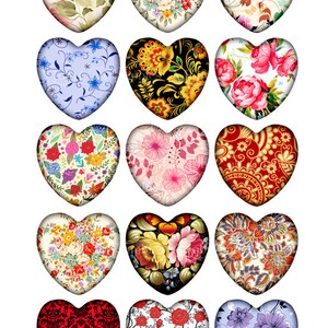 Flower Patterns Heart Shaped Printable Images Downloadable Digital ...