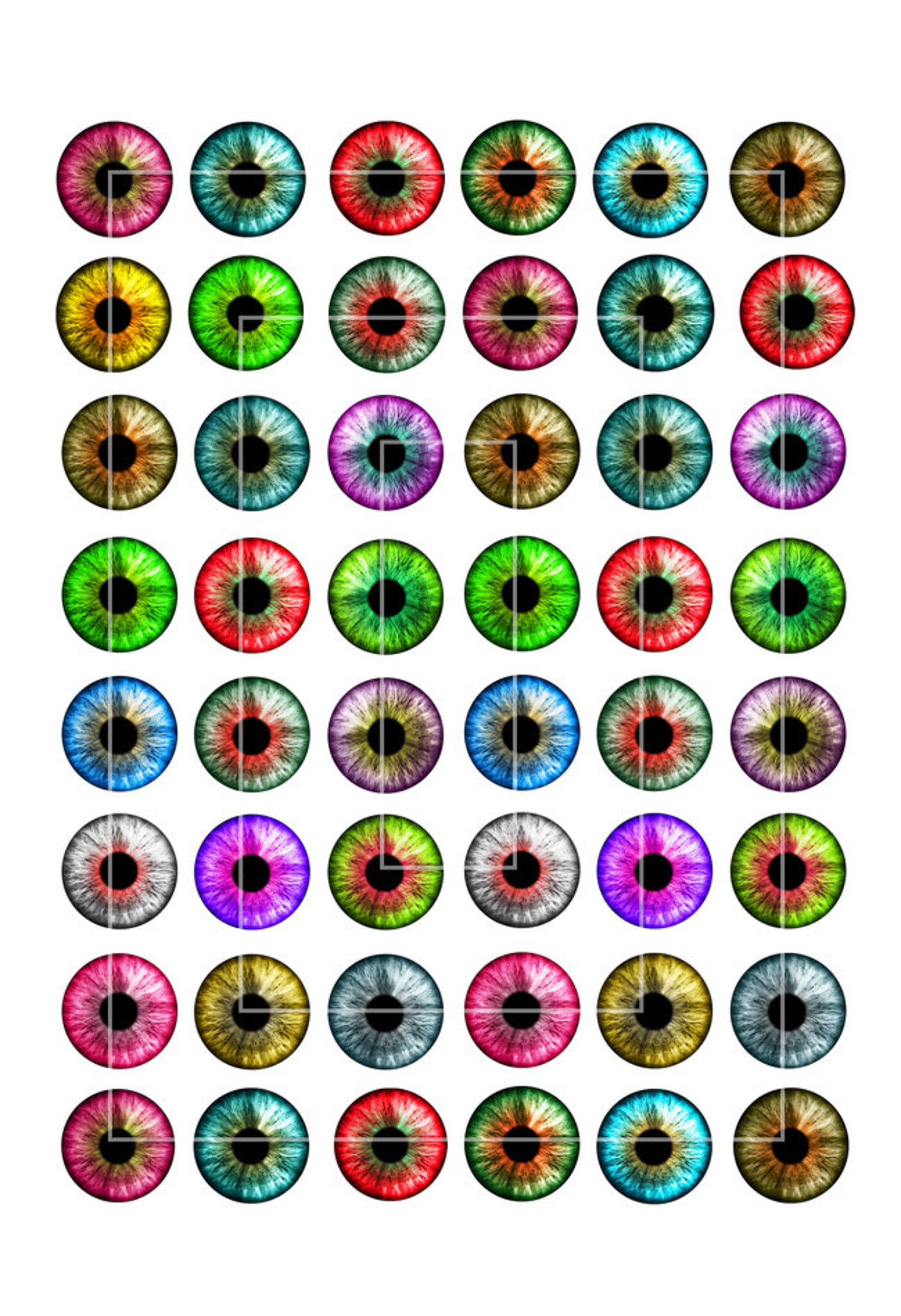 Human Eyes Printable Circles 12mm 16mm 18mm 20mm 1 Inch - Etsy UK