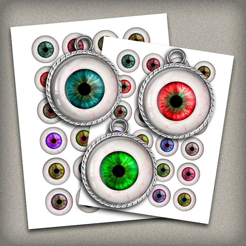 Human Eyeballs Digital Eyes Digital Collage Sheet 1.5 inch | Etsy