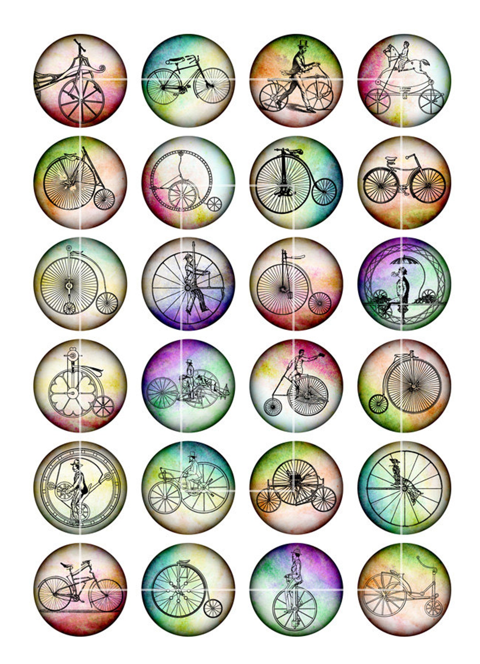Bicycle Round Images 35mm 30mm 25mm 1 1.5 for - Etsy