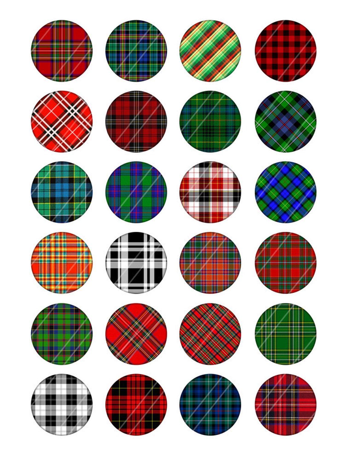 Plaid Patterns 10mm 12mm 14mm 16mm Printable Tartan Circle Images ...