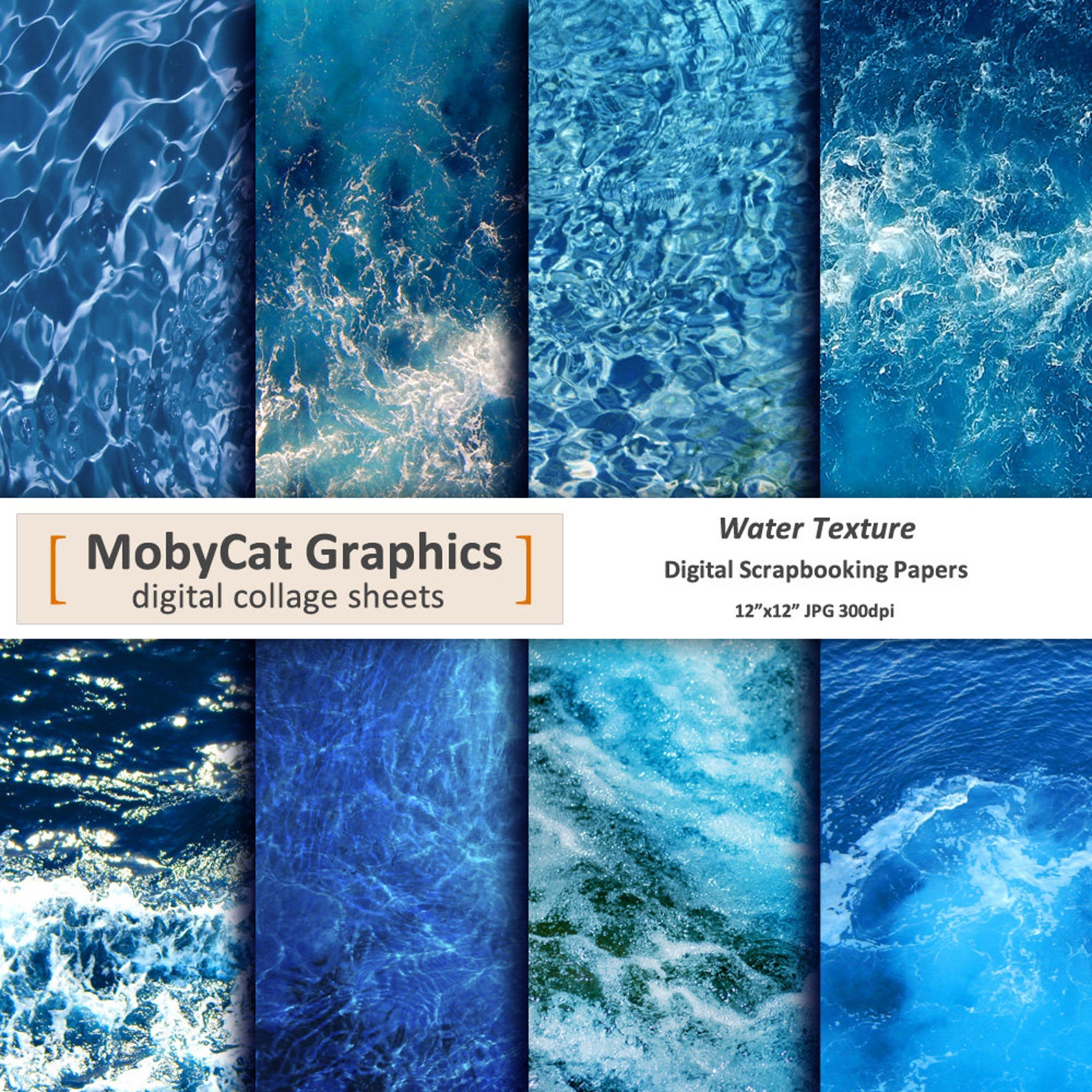 Water Digital Papers Digital Scrapbooking Papers - Etsy