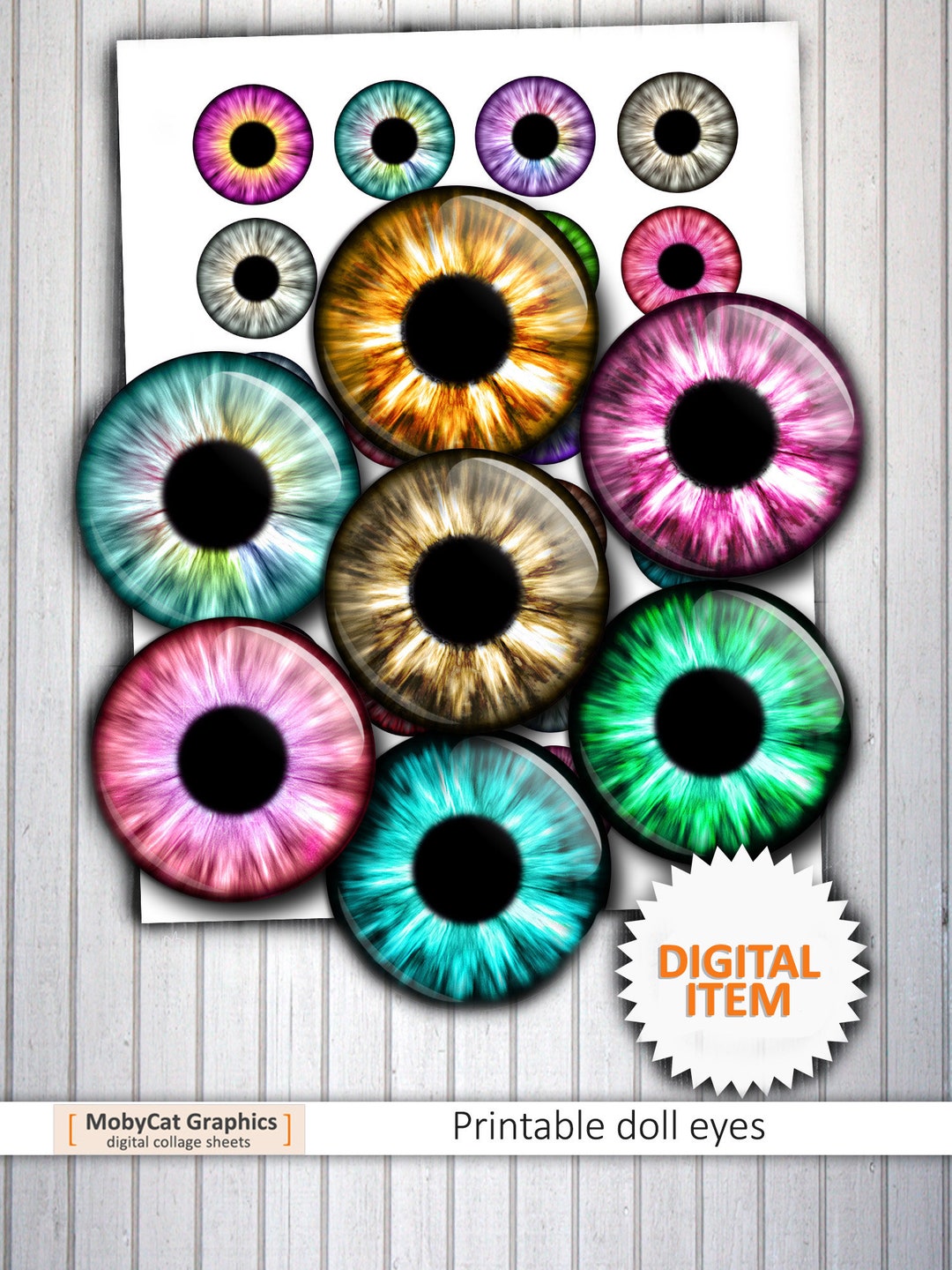 Printable Dolls Eyes From 8mm to 18mm Printable Round Images Iris Eyes ...