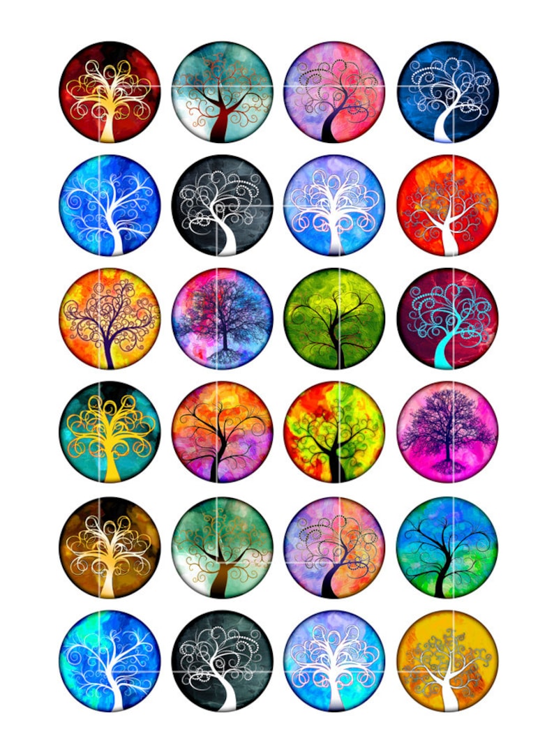 Tree of Life Round Images 20mm 1 Inch 25mm 1.313 Inch1.5 Inch - Etsy ...