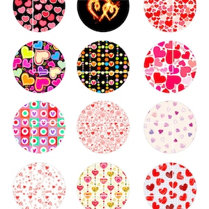Heart Patterns Pinback Button Images 1.75 Inch for 2.088 Buttons ...