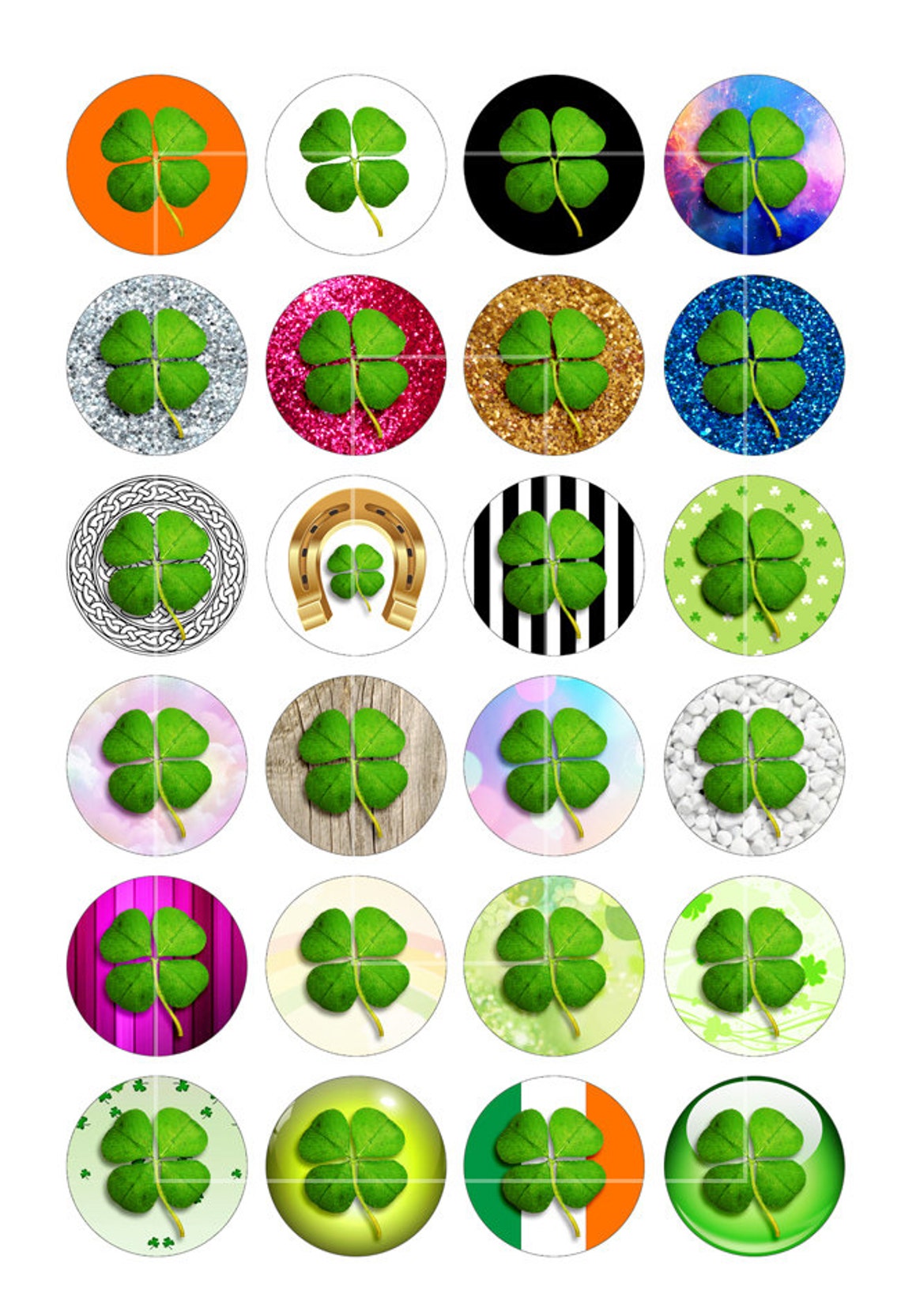 Clover Digital Collage Sheet 12mm 1 20mm 30mm 1.5 - Etsy