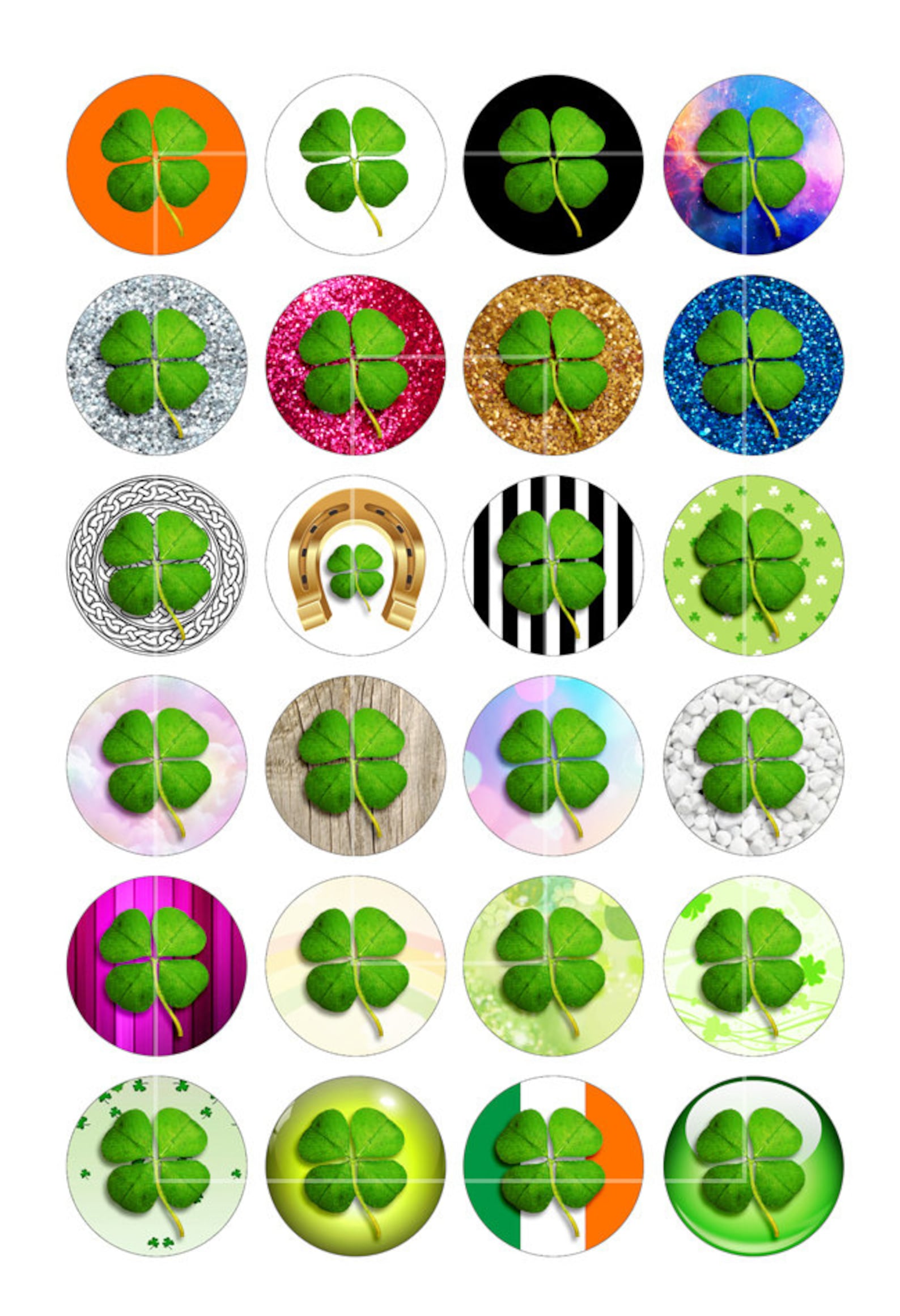 Clover Digital Collage Sheet 12mm 1 20mm 30mm 1.5 - Etsy