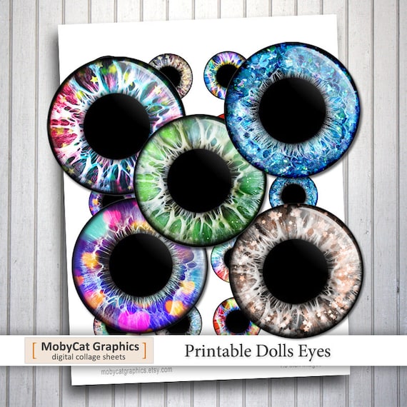 Printable Dolls Eyes From 10mm to 1.5 Inch 12 Sizes | Etsy