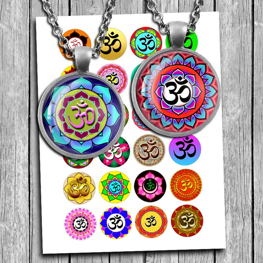 Om Symbols 12mm 20mm 16mm 18mm Digital Collage Sheet Printable for ...