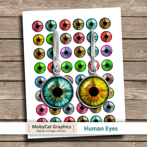 Human Eyes Printable Circles 12mm 16mm 18mm 20mm 1 Inch - Etsy