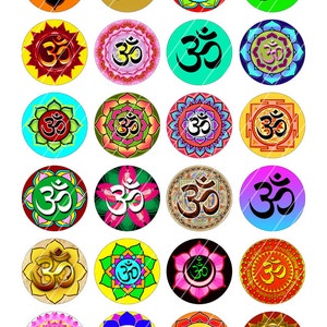Om Symbols 12mm 20mm 16mm 18mm Digital Collage Sheet Printable for ...