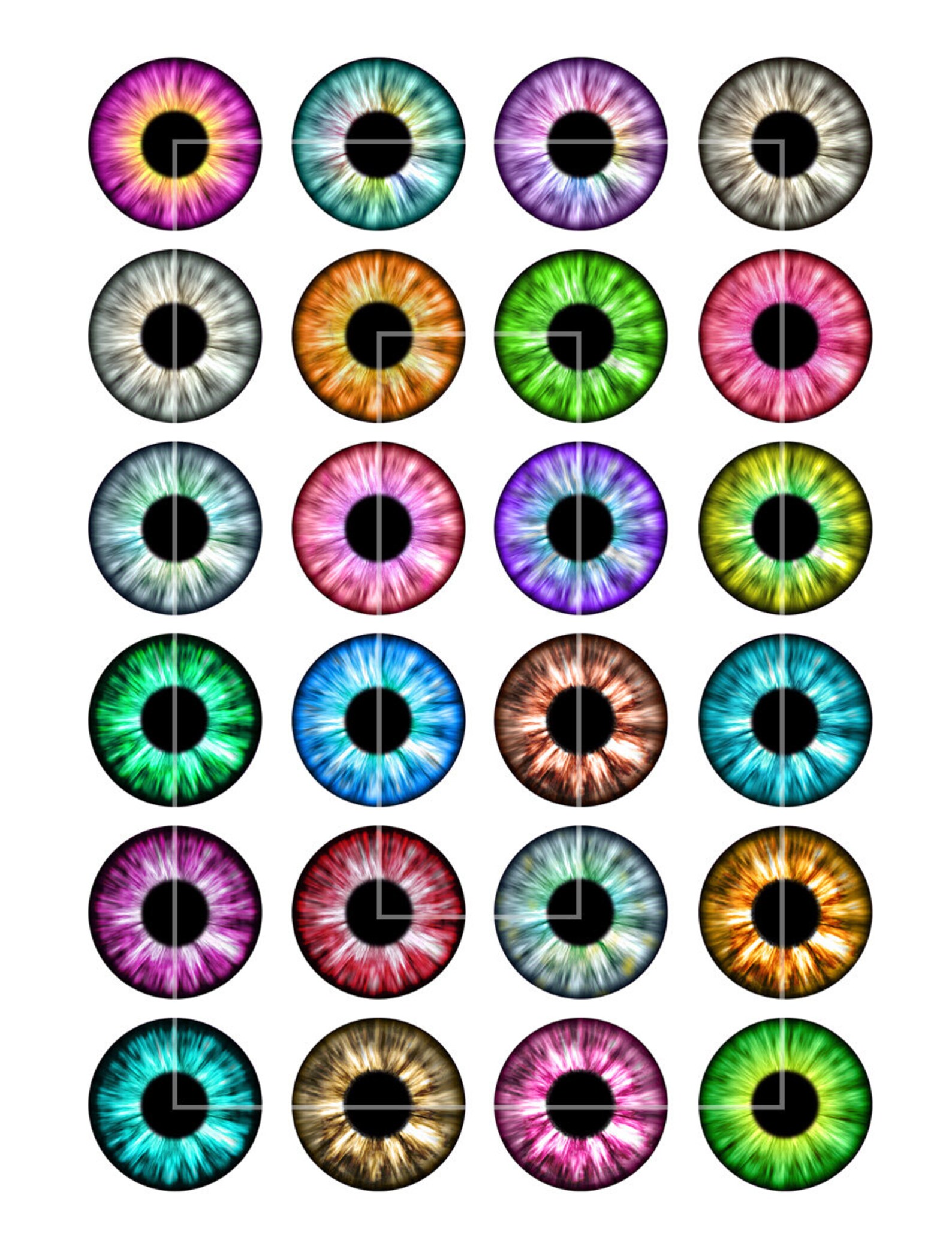 Printable Dolls Eyes From 8mm to 18mm Printable Round Images Iris Eyes ...