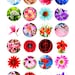 Circle "flowers" Printable Images 1 Inch, 25mm, 1.5 Inch for Jewelry ...