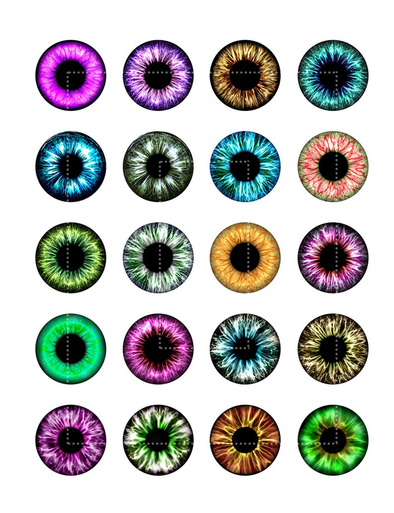 Printable Colorful Dolls Eyes 10mm 12mm 14mm 16mm 18mm Round | Etsy