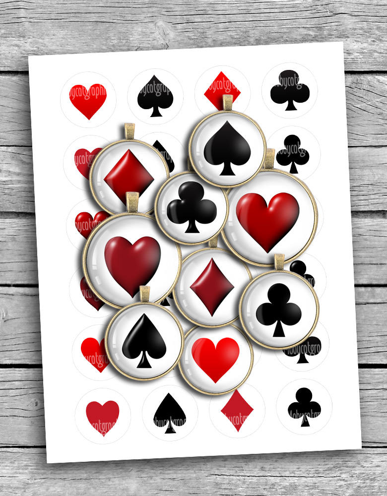 Playing Card Symbols 10mm 12mm 14mm 16mm 18mm Printable Images for ...